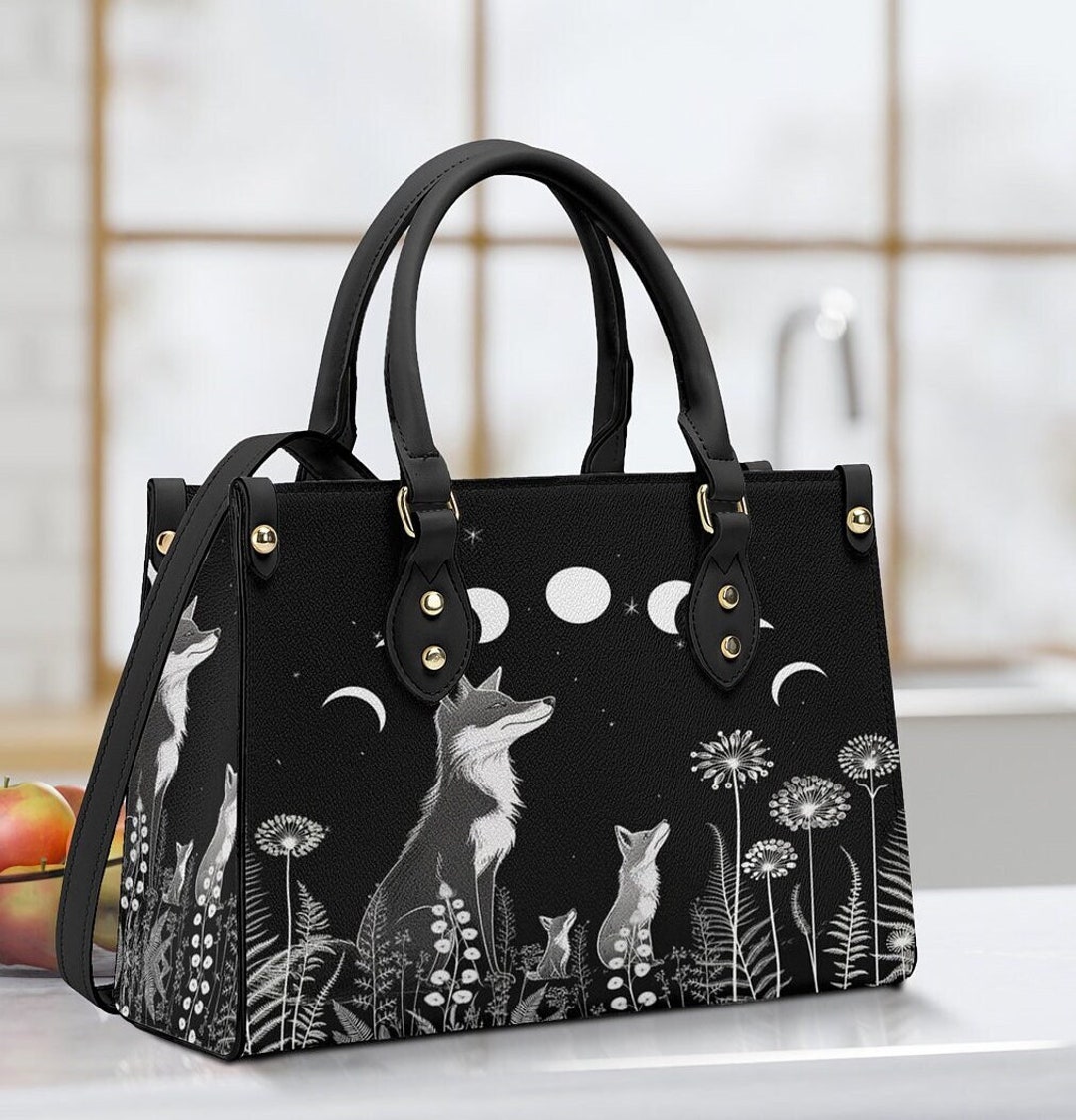 Cottagecore Fox Handbag, Boho Botanical Moon Crossed Body Bag ...