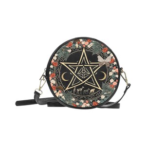 Goth Forest Rose Witch Vegan Leather Shoulder Bag, Cute Gothic ...