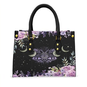 Goth Roses Moth Witchy Handbag, Moth Witch Purse, Dark Cottagecore Moth ...