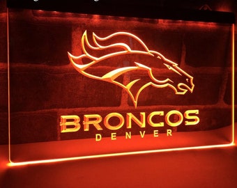 Denver Broncos LED Sign Light Game Neon Acrylic Carved Hanging - Etsy