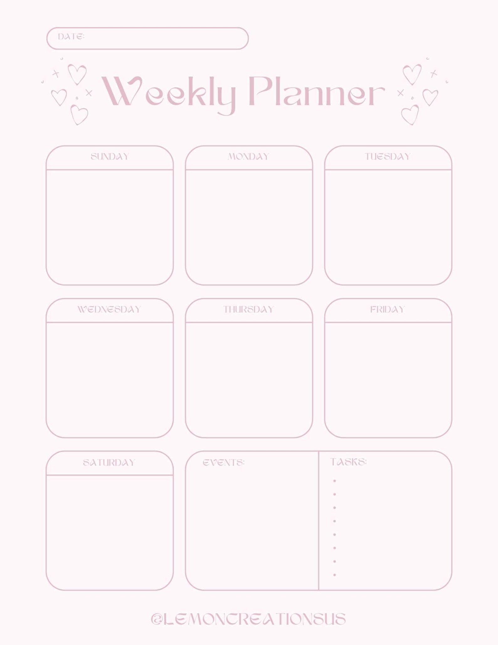 Beige Weekly Planner Printable - Etsy