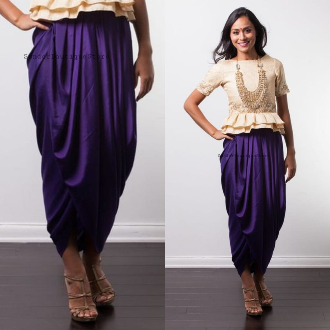 Indian Traditional Set With Crop Top Dhoti Patiyala Pants for - Etsy
