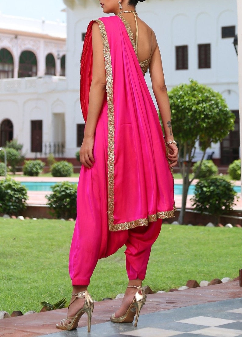 Pink Dhoti Saree Lovely Outfit for Girl and Women Dhoti Saree - Etsy
