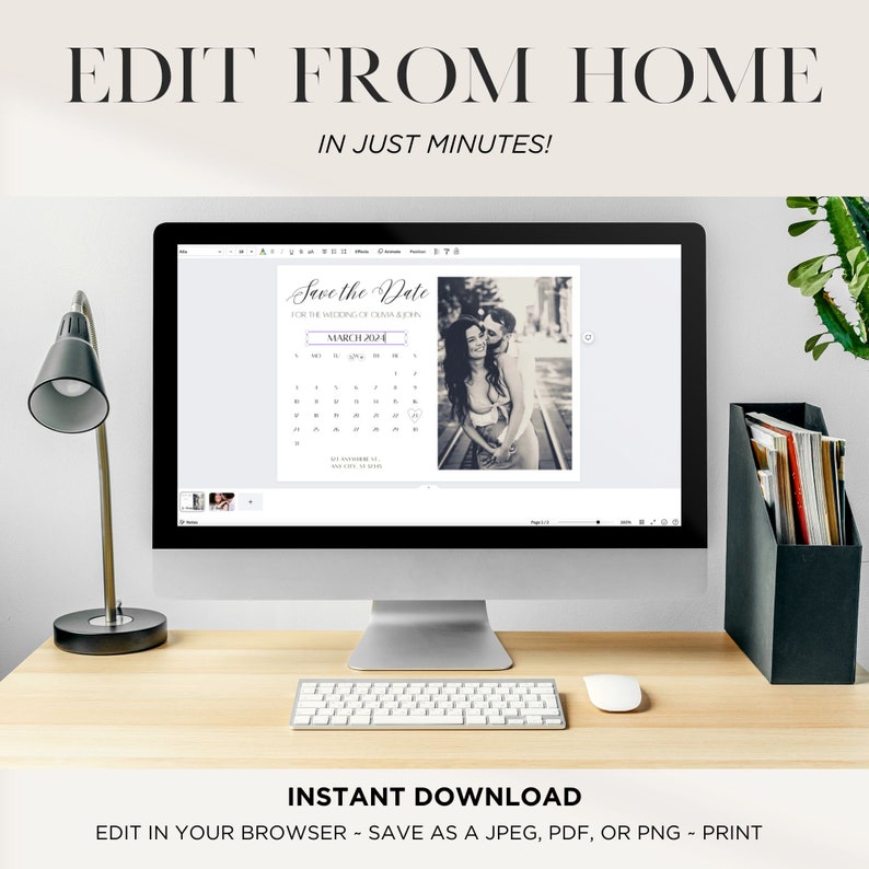 Boho Floral Save the Date Template - Etsy