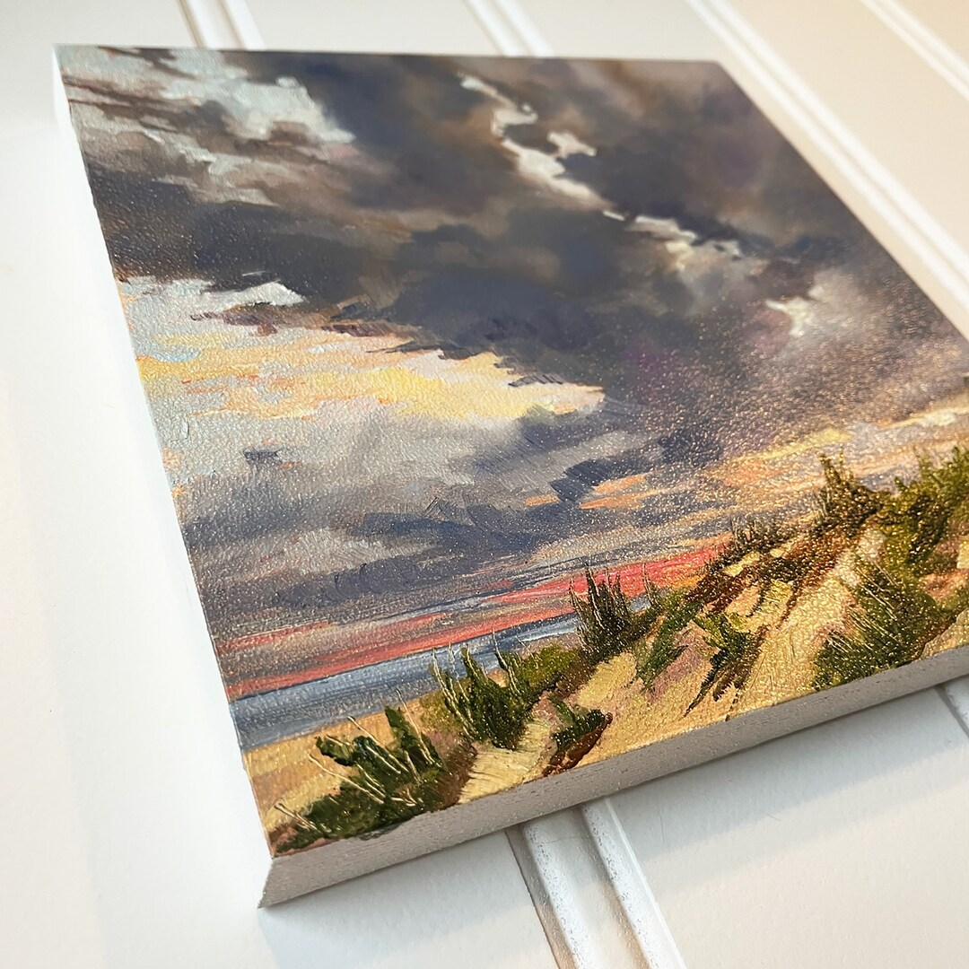 Original Oil Painting, Cape Charles Beach, Oil Paint on Wood Board and ...