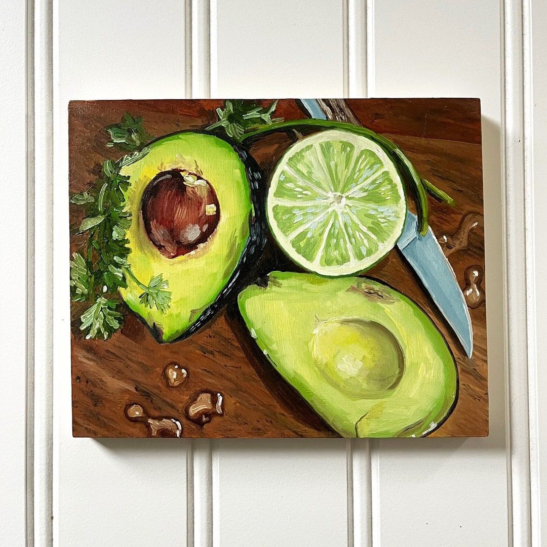 Original Oil Painting, Making Guacamole, Oil Paint on Wood Board 8x10 ...
