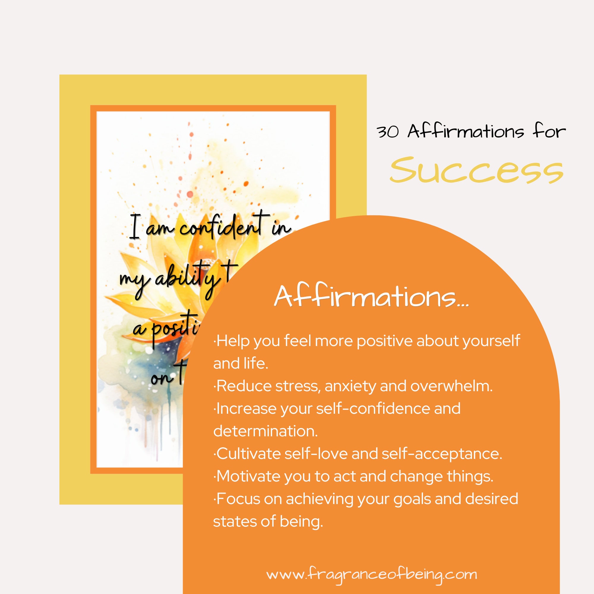 30 Affirmation Cards for Success & E-book Guide on Using Affirmations ...