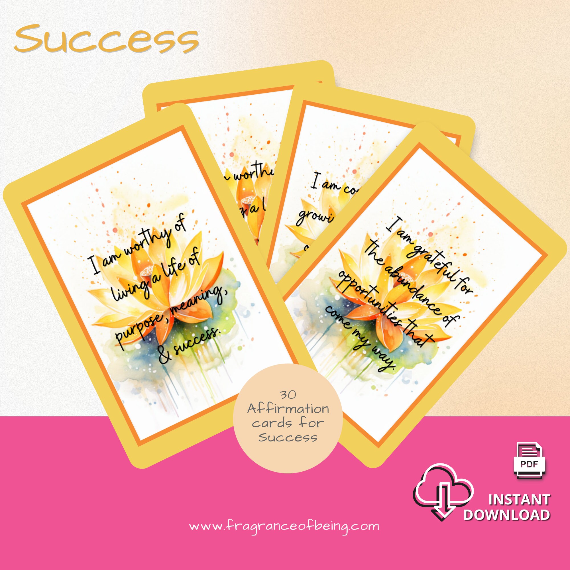 30 Affirmation Cards for Success & E-book Guide on Using Affirmations ...