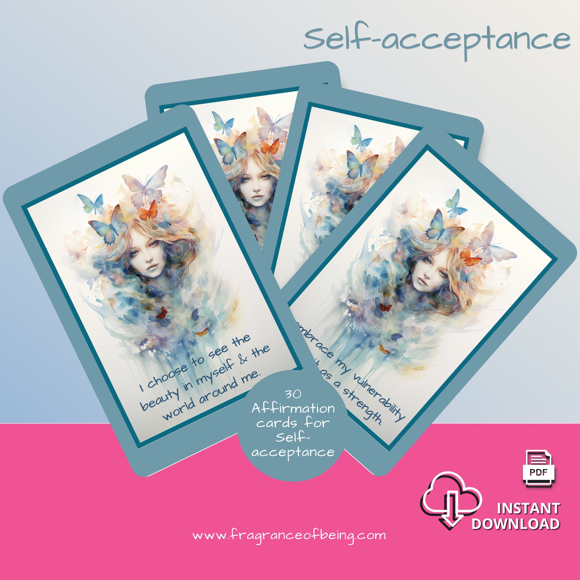 30 Affirmation Cards for Self-acceptance & Ebook Guide on Using ...
