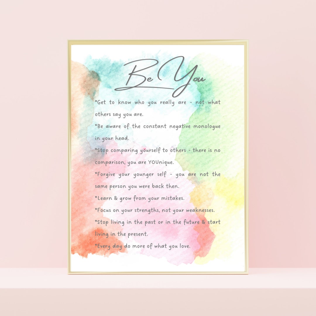 Be YOU Poster, Self-love Print, Self-awareness, Inner Peace ...