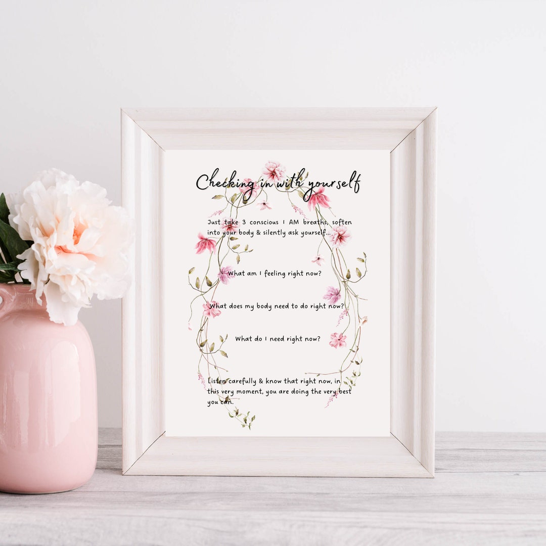 Checking in With Yourself Poster, Self-love Print, Self-awareness ...
