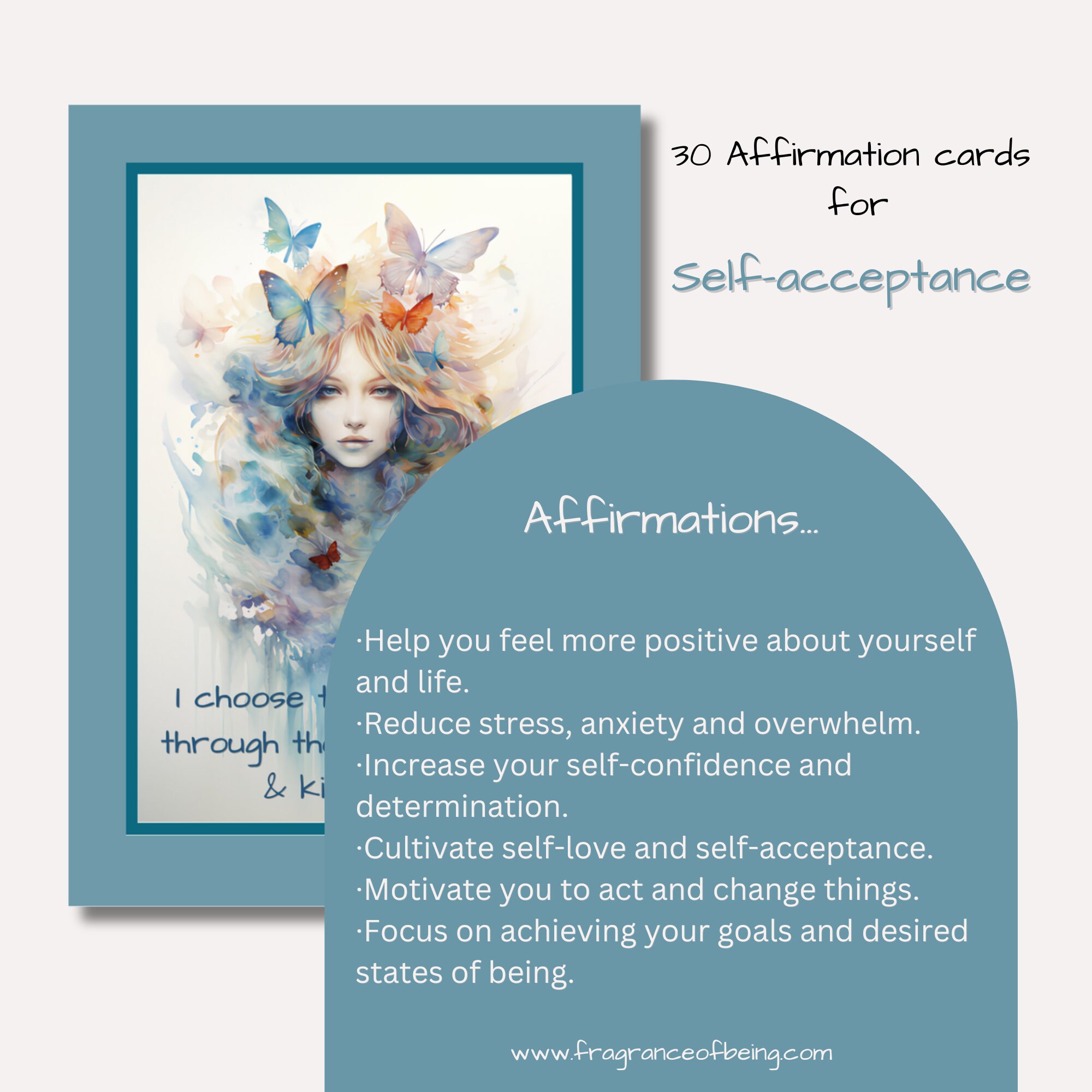 30 Affirmation Cards for Self-acceptance & Ebook Guide on Using ...