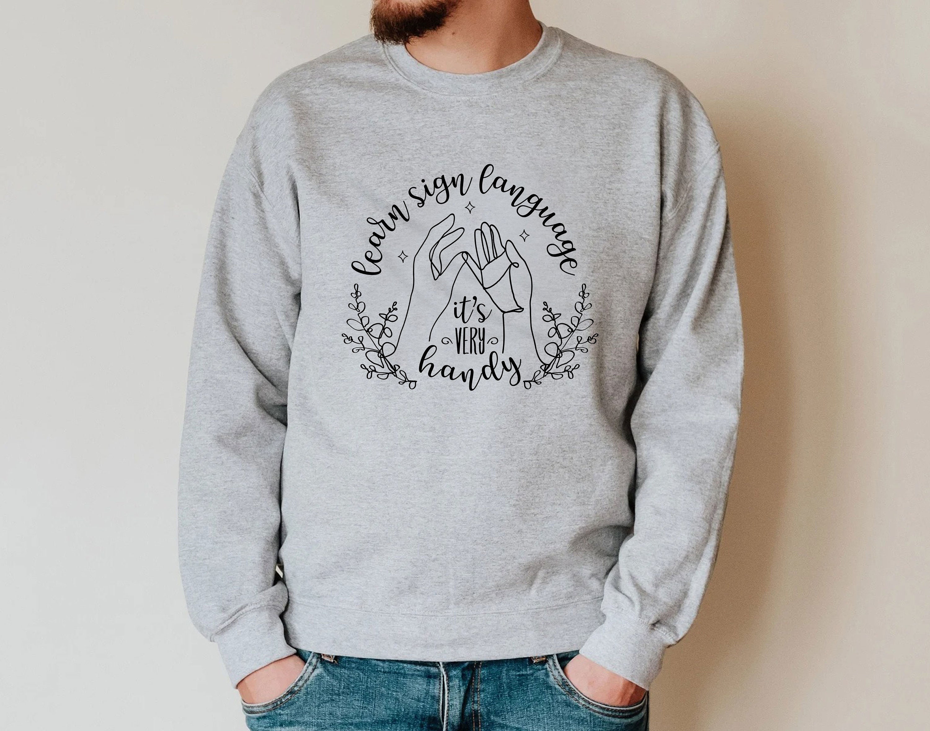 Learn Sign Language ASL Shirt, ASL Teacher Gift, ASL Interpreter, Deaf ...