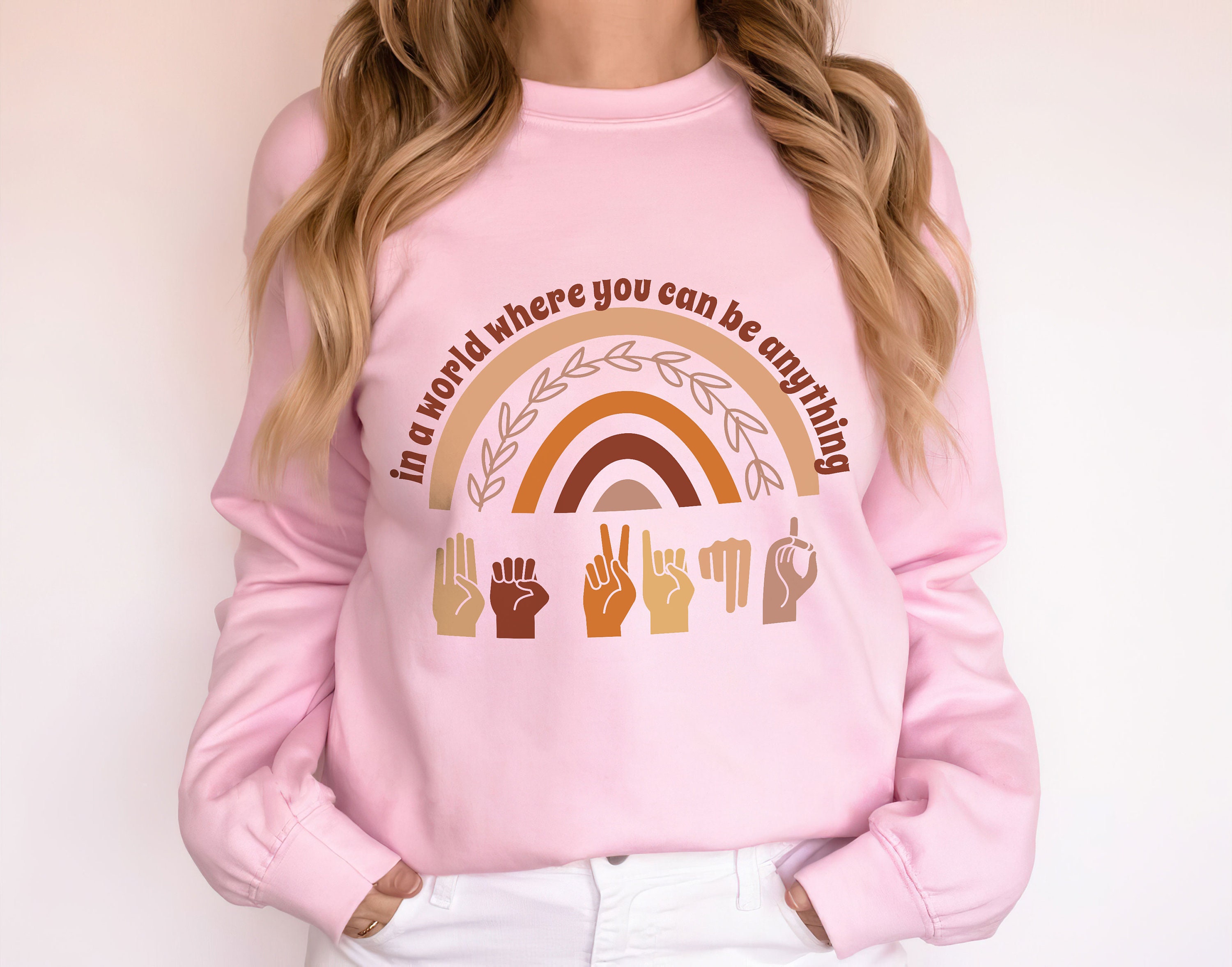 Boho Asl Shirt in a World Where You Can Be Anything Asl Shirt, Be Kind ...