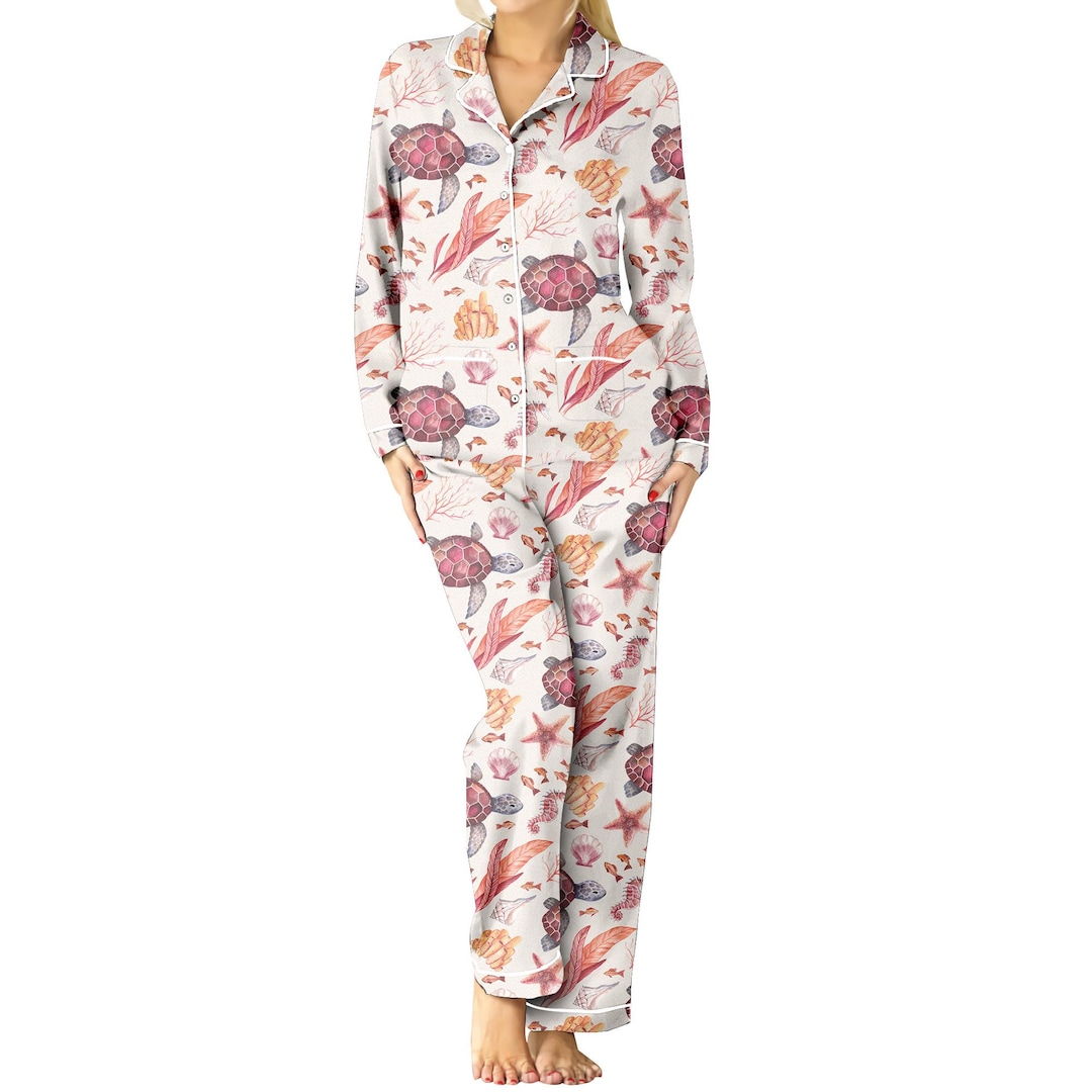Ocean Animal Pajama Set Women Sea Turtle Women‘s Lounge Pants, Ocean ...