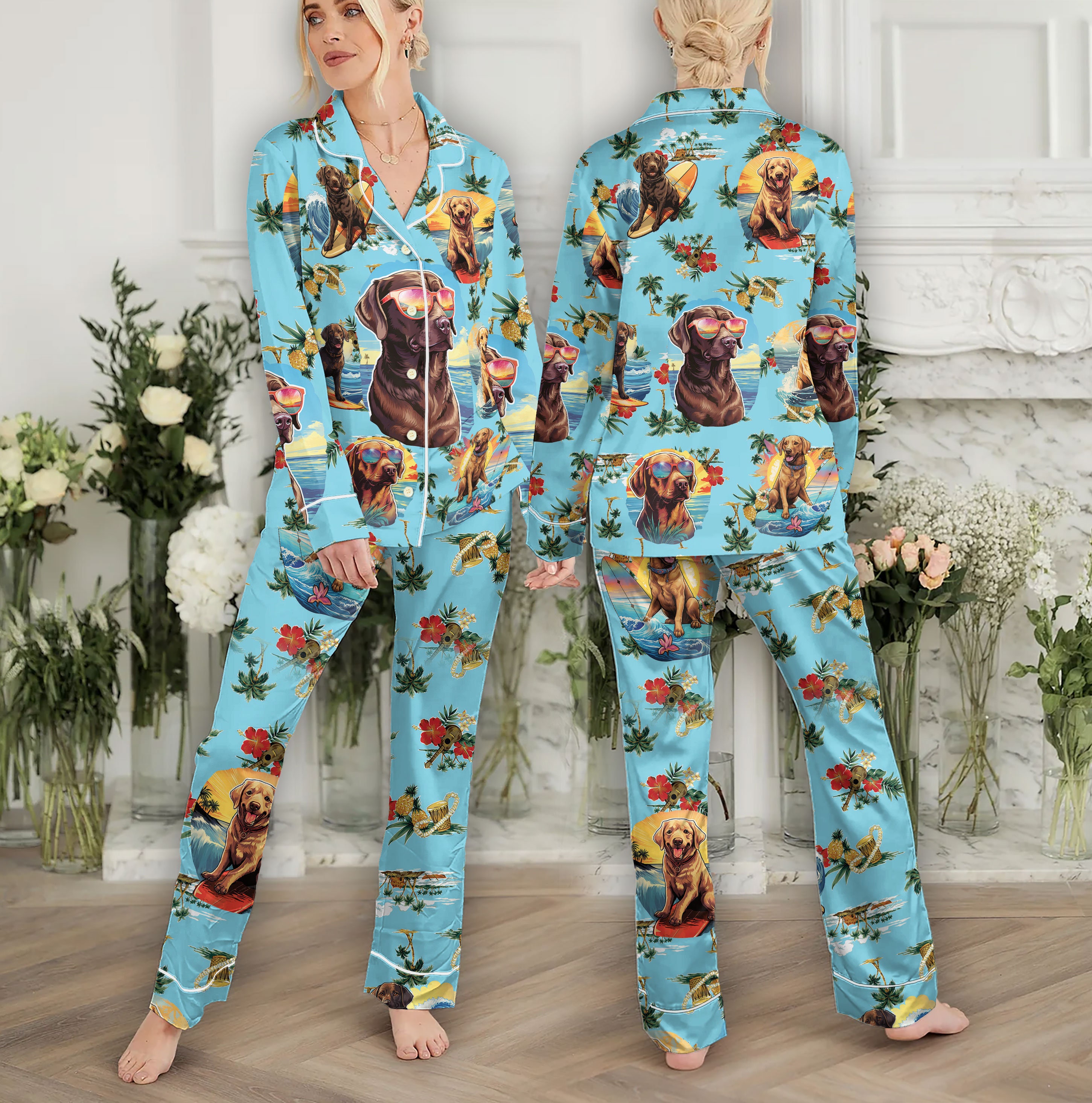 Tropical Palm Leaf Labrador Dog Pajamas Beach Labrador - Etsy