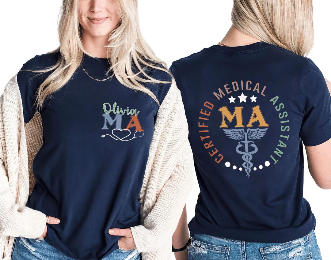 2 Sided Medical Assistant Shirt, CMA Shirt, Med Assistant Shirt ...