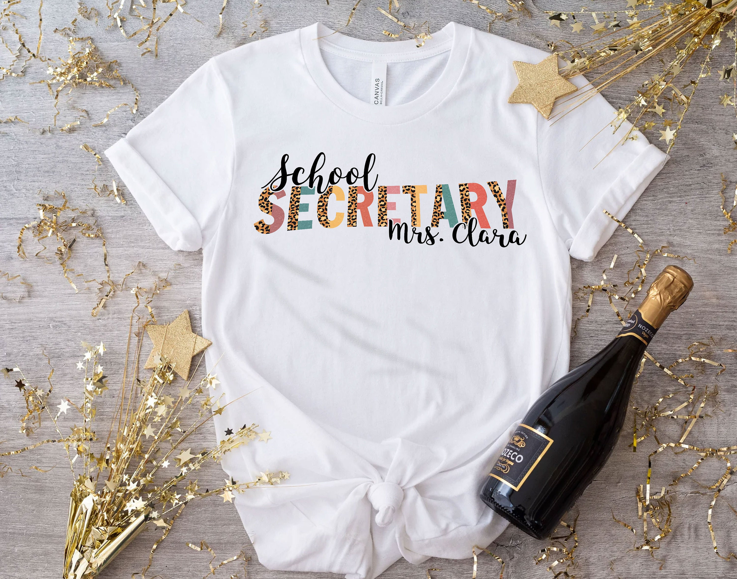 Personalized Name School Secretary Shirt, Receptionist Shirt, Chaos ...