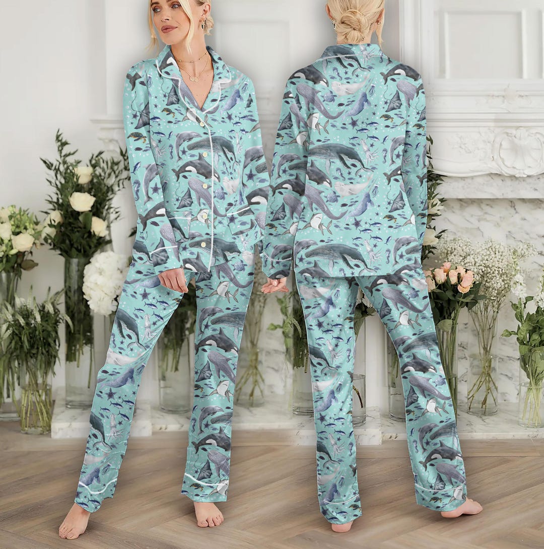 Animals Whales Pajama Set Women Marine Animals Orca Women‘s Lounge ...