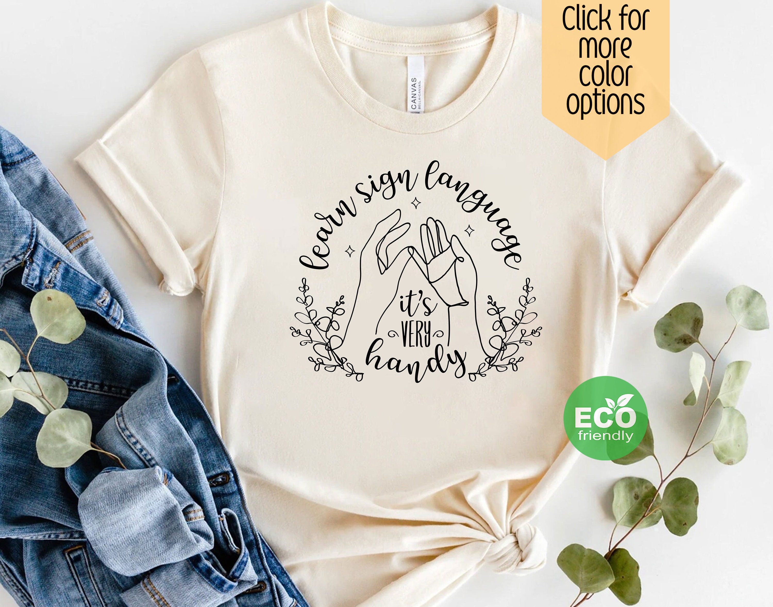 Learn Sign Language ASL Shirt, ASL Teacher Gift, ASL Interpreter, Deaf ...