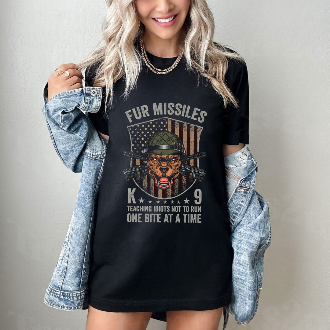 K9 Police Dog Fur Missile Shirt, One Bite at a Time K9 Officer Shirt ...