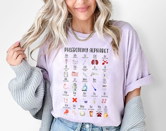 Phlebotomist Nurse Shirts, Phlebotomist Alphabet Shirt, Phleb Abcs ...