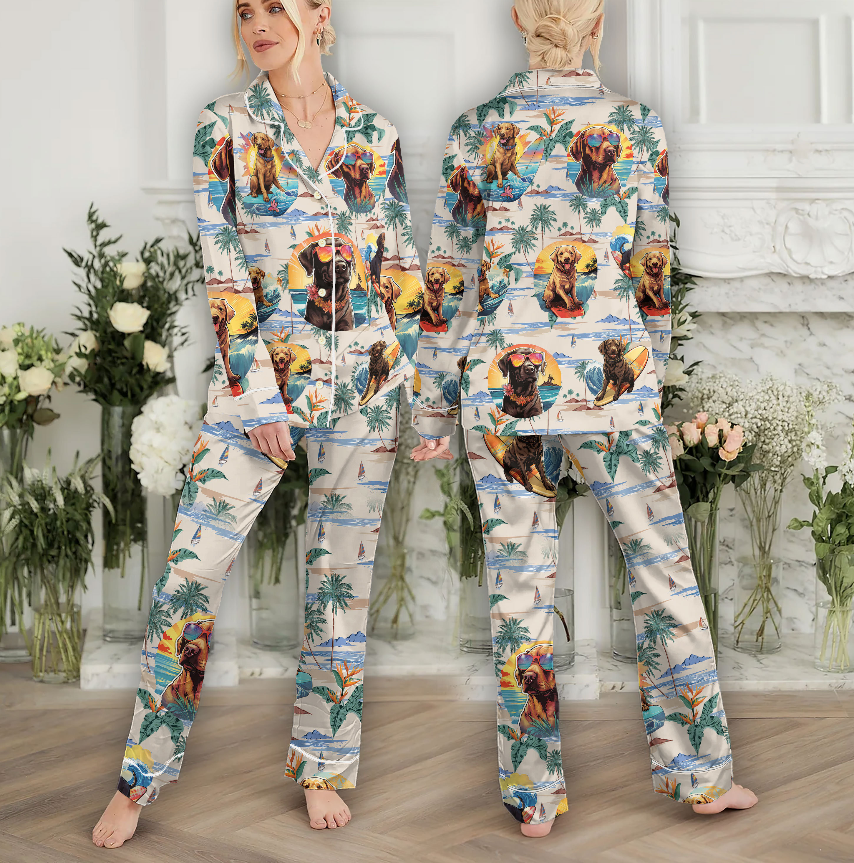 Labrador Retriever Beach Pajamas, Golden and Black Retriever Pajamas ...