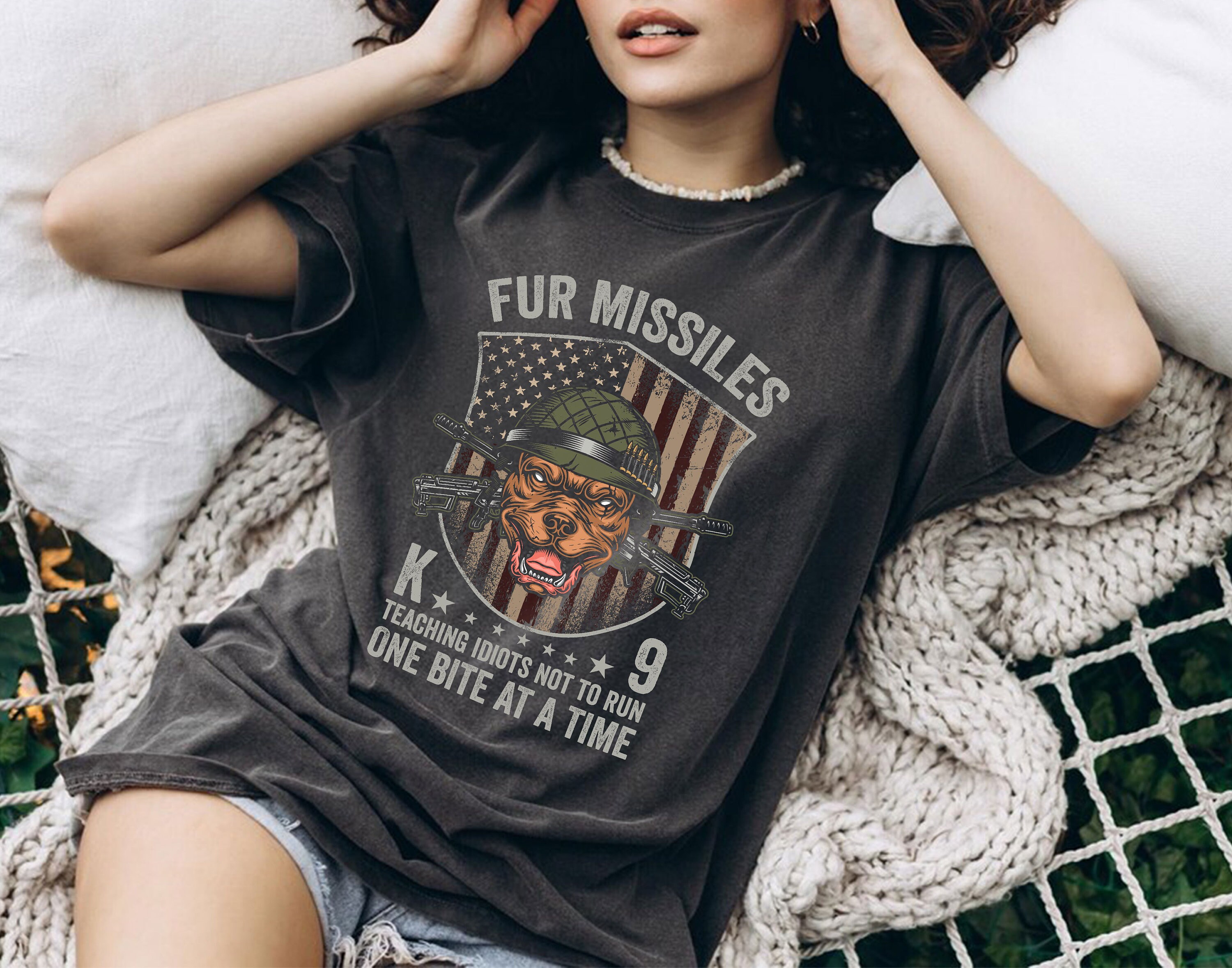 K9 Police Dog Fur Missile Shirt, One Bite at a Time K9 Officer Shirt ...