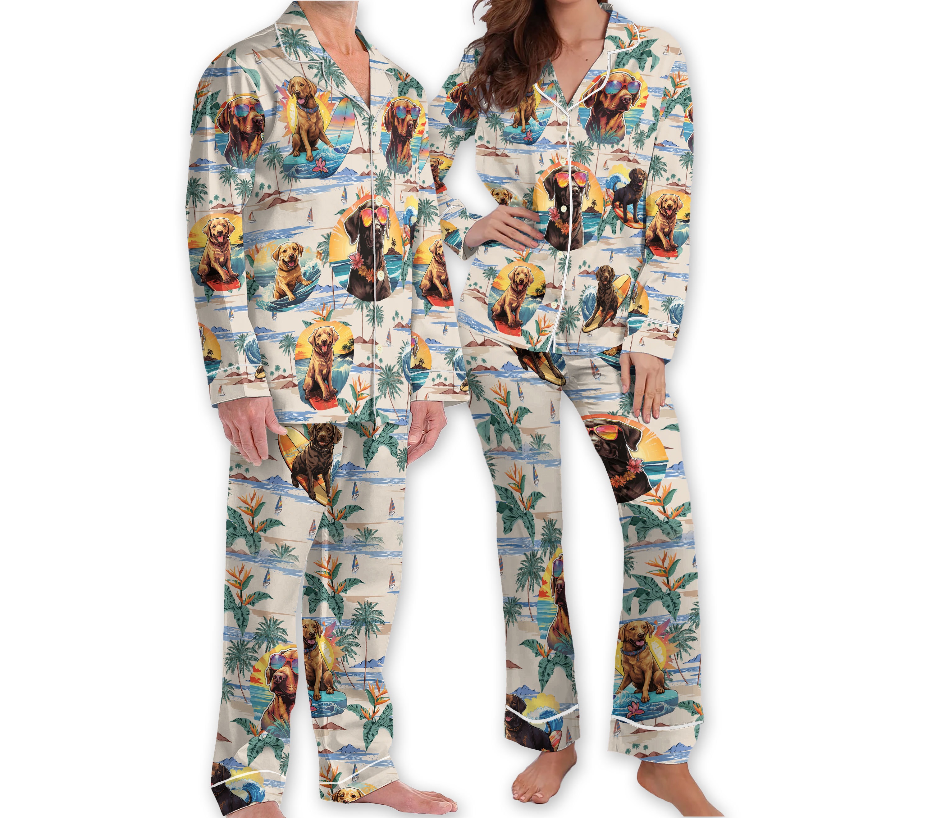 Labrador Retriever Beach Pajamas, Golden and Black Retriever Pajamas ...