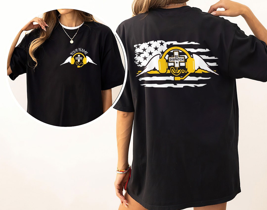 Personalized 911 Dispatcher Shirt, Thin Gold Line Shirt, Emergency ...