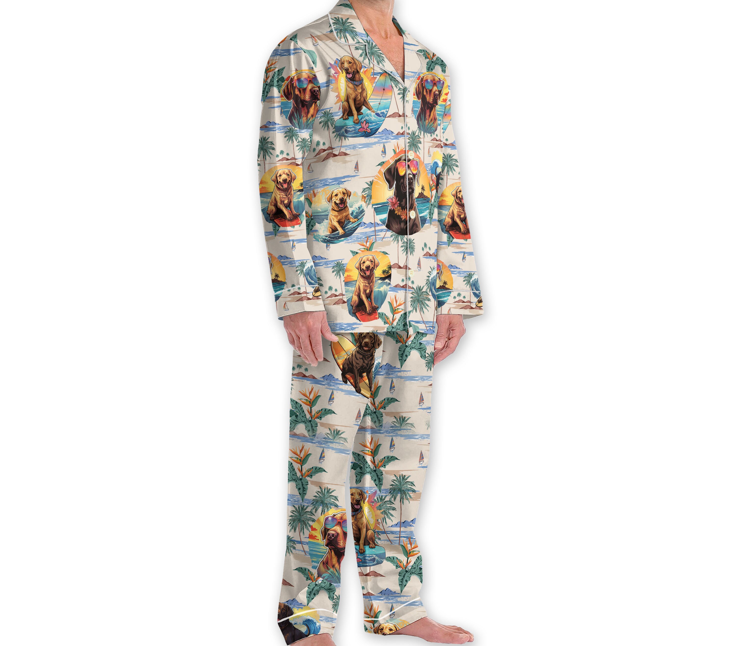 Labrador Retriever Beach Pajamas, Golden and Black Retriever Pajamas ...