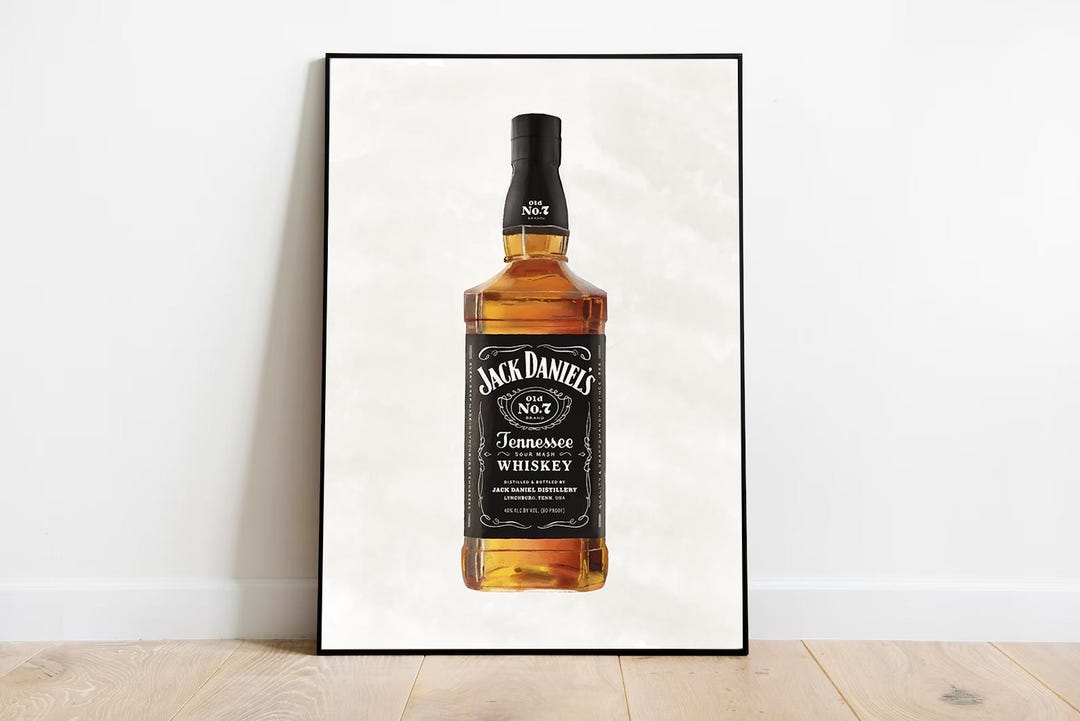 Jack Daniels Whiskey Rolled Poster Print, Vintage Bar Decor, Jack ...