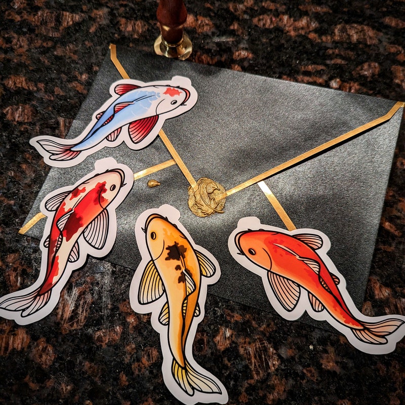 Koi Stickers - Etsy