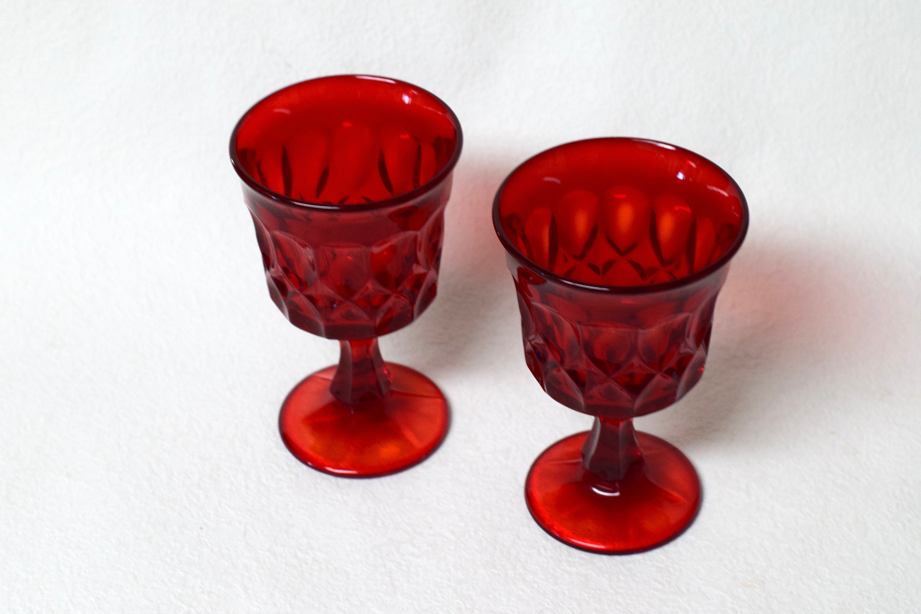 Vintage Red Noritake Noritake Perspective Red Wine Goblets - Etsy