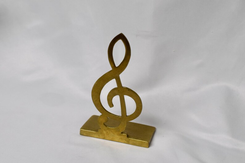 Vintage Brass Treble Clef Bookend | Musical Symbol Decor - Etsy
