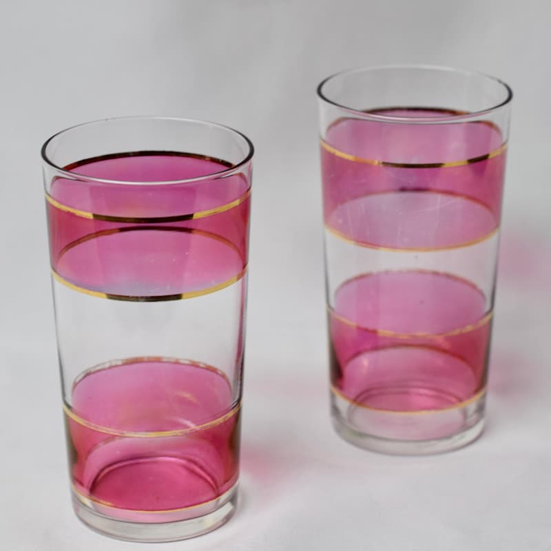 Mcm Pink Drinking Glasses - Etsy