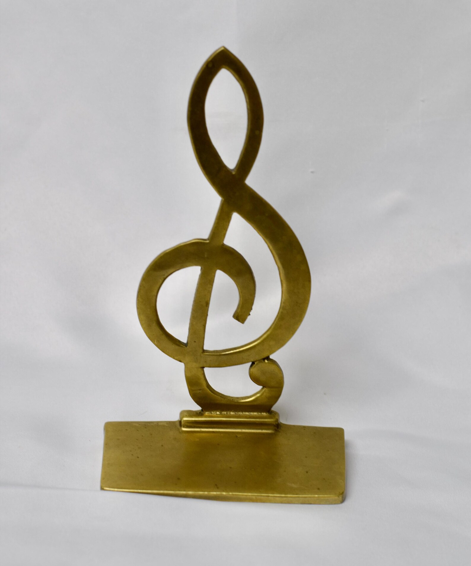 Vintage Brass Treble Clef Bookend | Musical Symbol Decor - Etsy