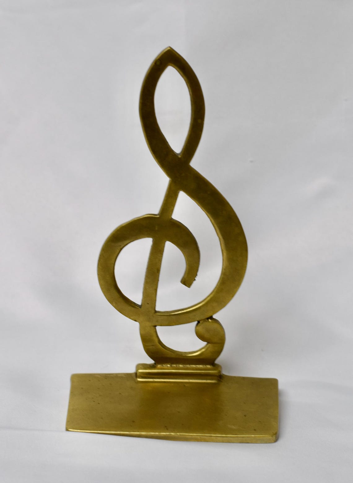 Vintage Brass Treble Clef Bookend | Musical Symbol Decor - Etsy