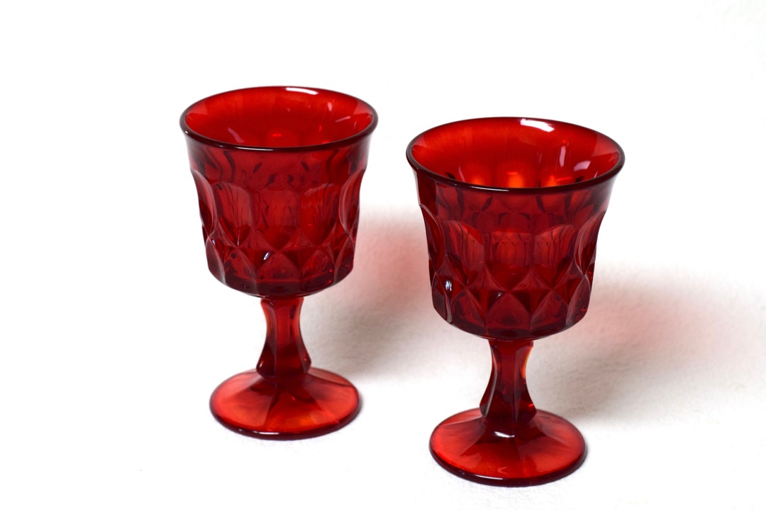 Vintage Red Noritake Noritake Perspective Red Wine Goblets - Etsy
