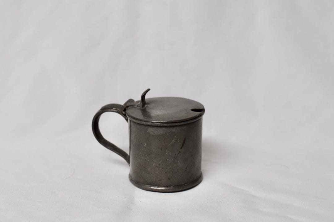 Antique Phillip Ashberry Pewter Condiment Holder | Lidded Mustard Pot ...