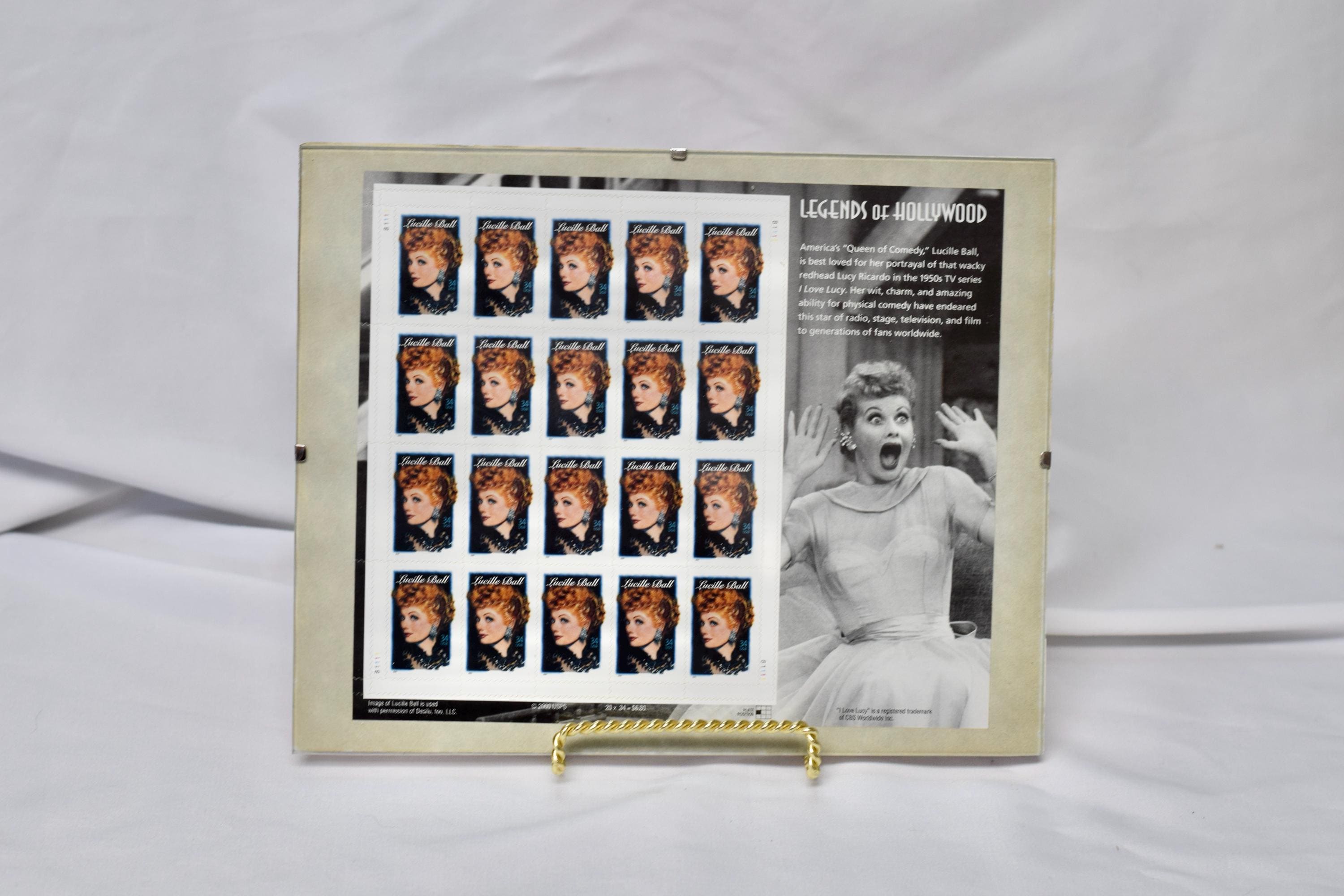 2000 Lucille Ball Stamp Sheet | USPS Legends of Hollywood | I Love Lucy ...