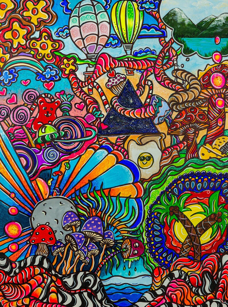 Candy Land N.4 Psychedelic Art Upside Down - Etsy