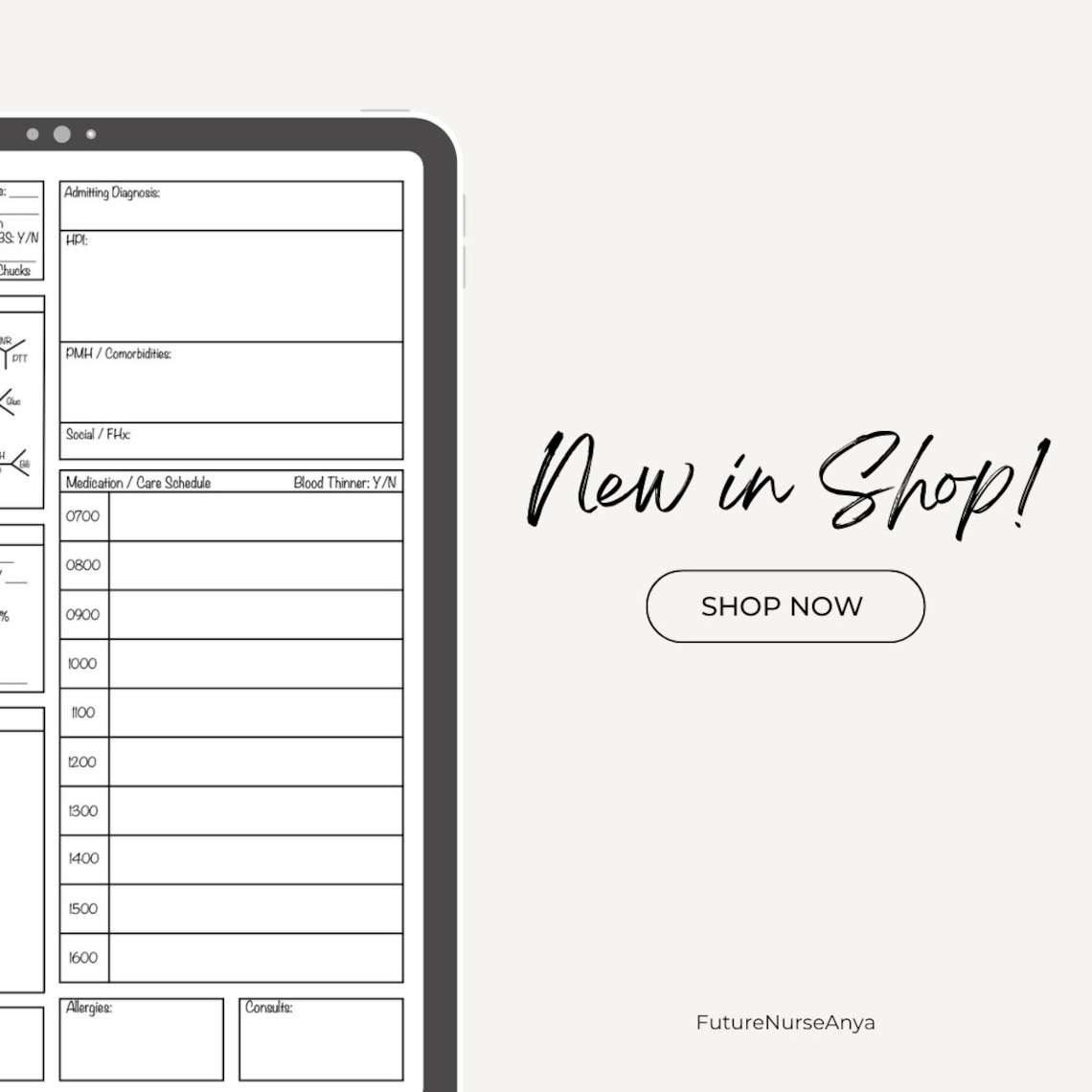 Nursing Student Clinical Sheet Template PDF DOWNLOAD - Etsy