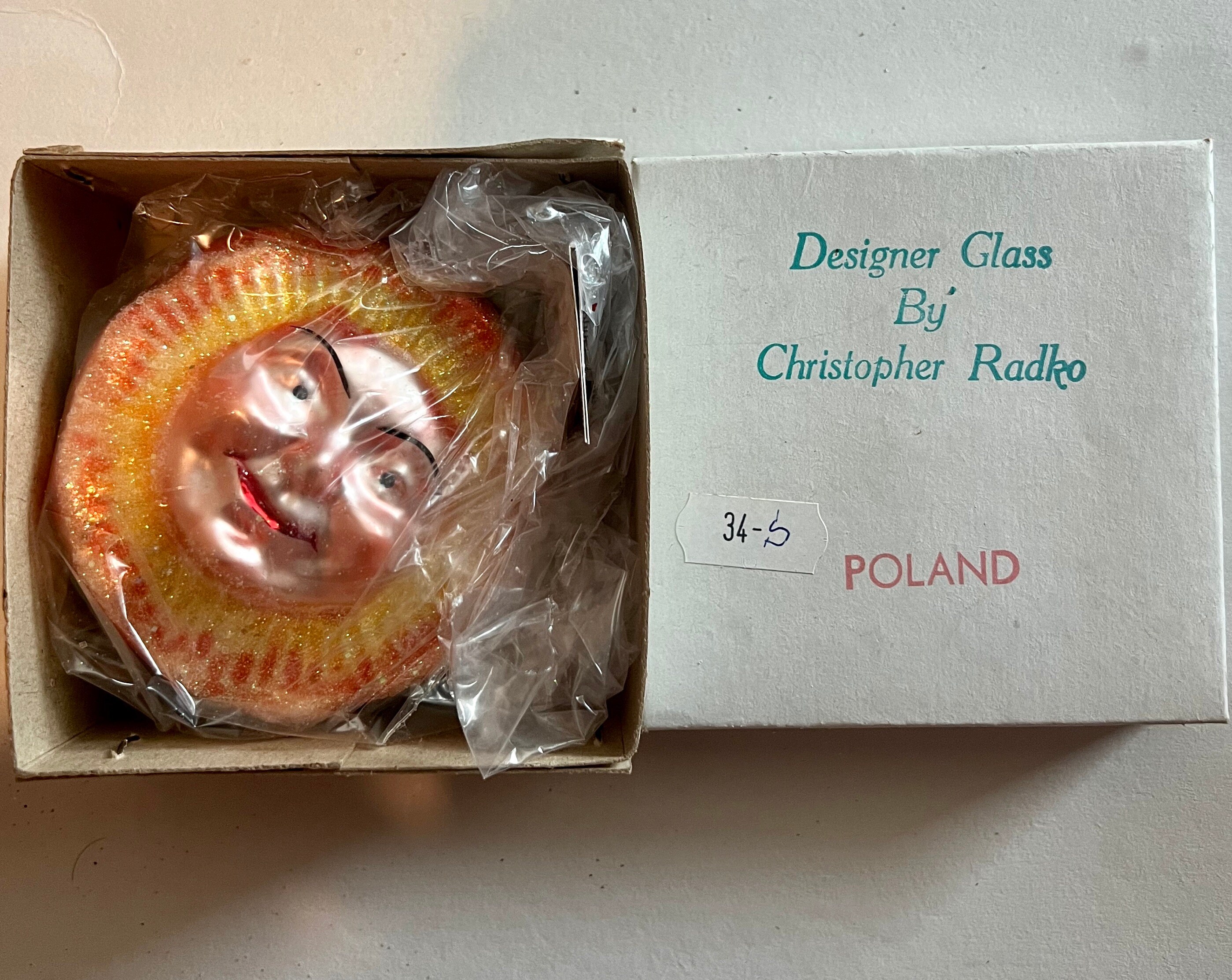 Early Rare Christopher RADKO MOON & SUN Dawn Dusk Cloud Ornament ...
