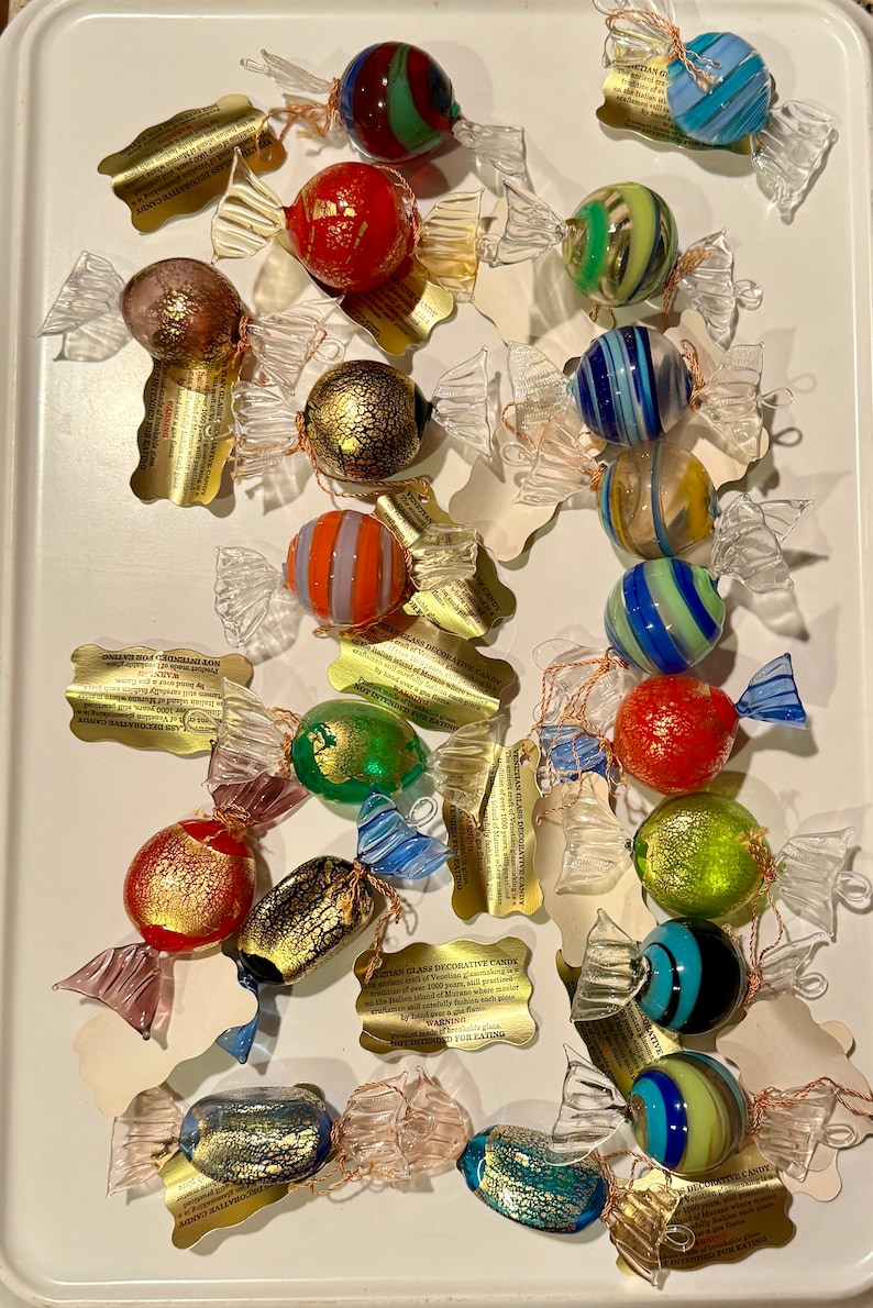 19pcs Handmade Vintage Murano Style Various Glass Sweets Glass Candy Ornaments - Etsy