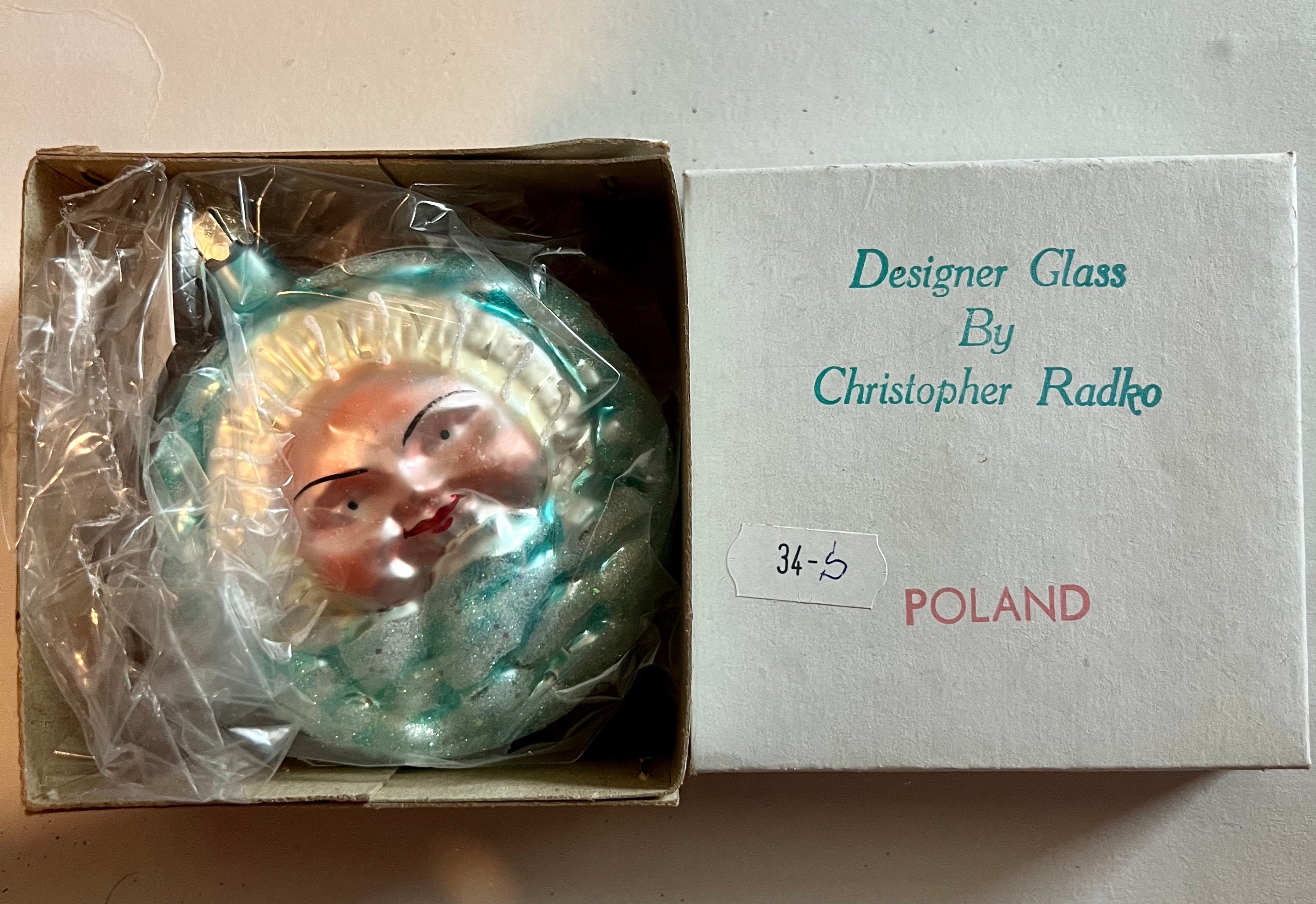 Early Rare Christopher RADKO MOON & SUN Dawn Dusk Cloud Ornament ...