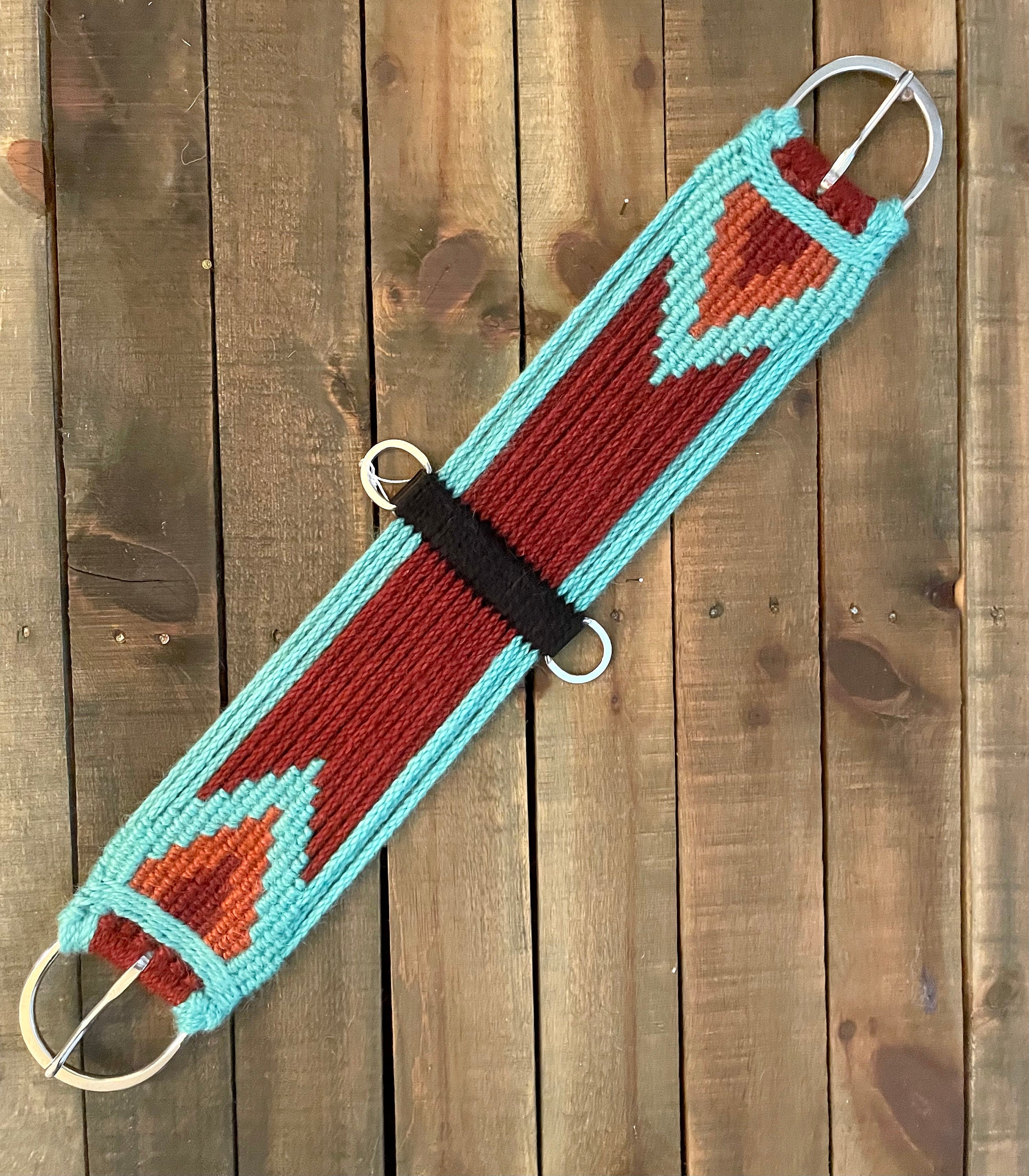 Turquoise and Rust Tone Mohair Cinch - Etsy