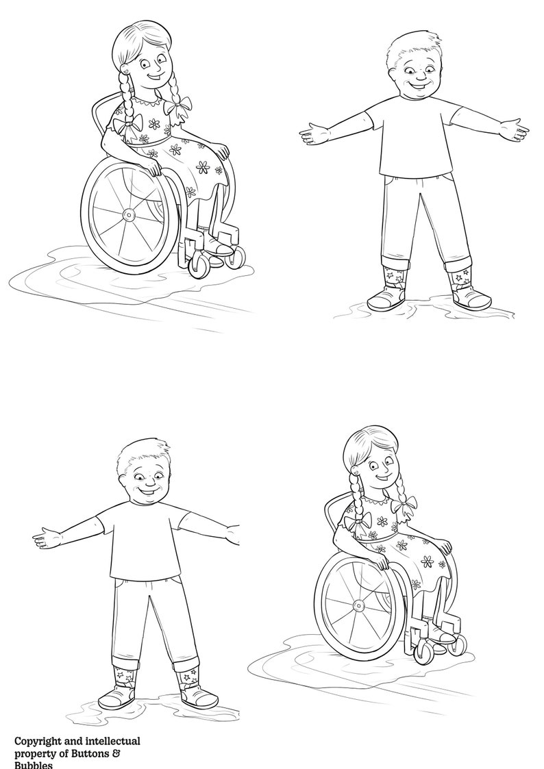 Inclusive Colouring Book Disability Representation by Buttons & Bubbles ...