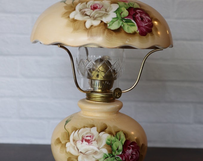 Lefton Heritage Brown Roses Rare Oil Lamp in Excellent Condition - Etsy