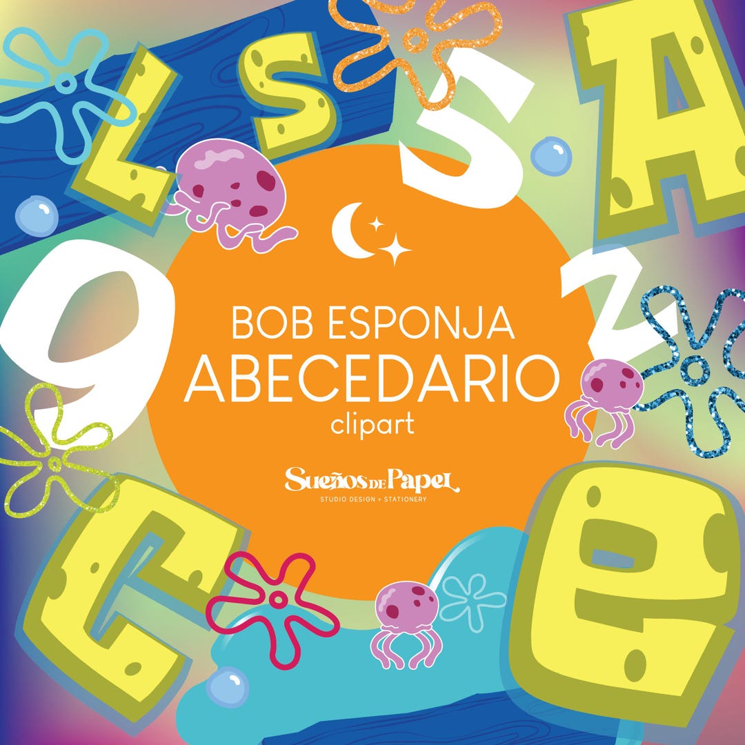 SPONGEBOB ALPHABET + Numbers, Jellyfish, Flowers Theme - Etsy Australia